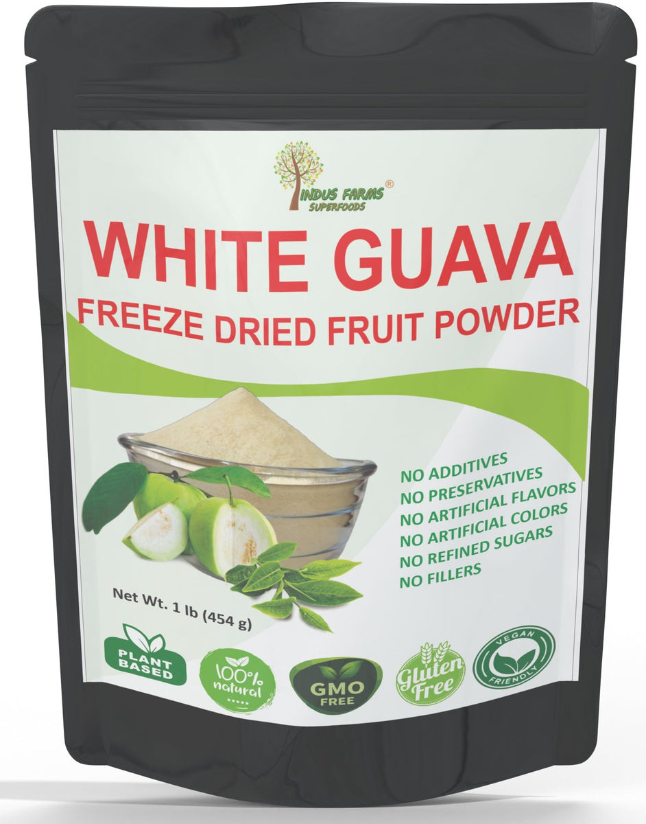 Indus Farms Superfoods Freeze Dried White Guava Fruit Powder, Additive
