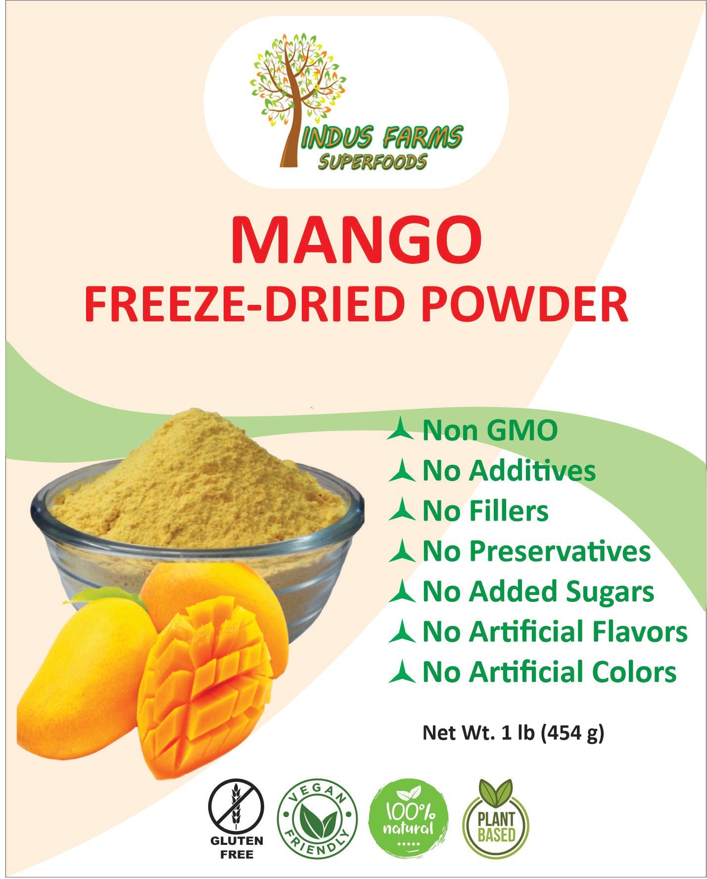 100% Pure Freeze Dried Mango Fruit Powder, Single-Ingredient, GMO-Free ...