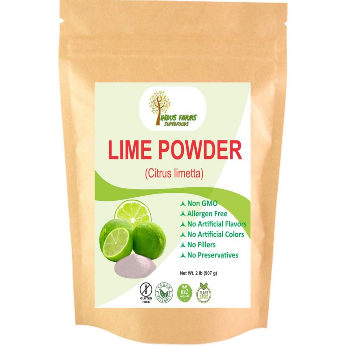 Indus Farms 100% Natural Lime Powder, GMO-Free, Gluten-Free, Vegan, No ...