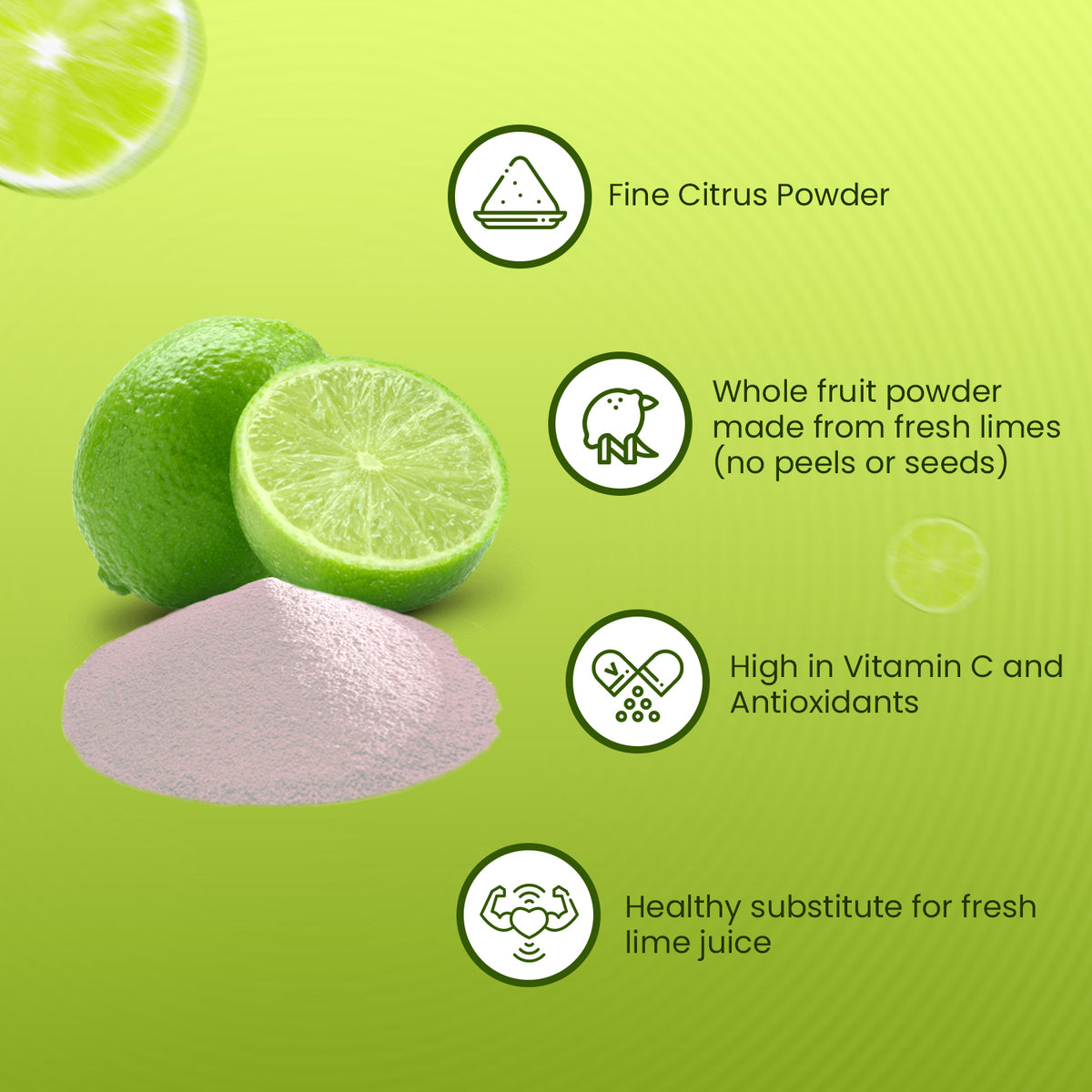 Indus Farms 100% Natural Lime Powder, GMO-Free, Gluten-Free, Vegan, No ...
